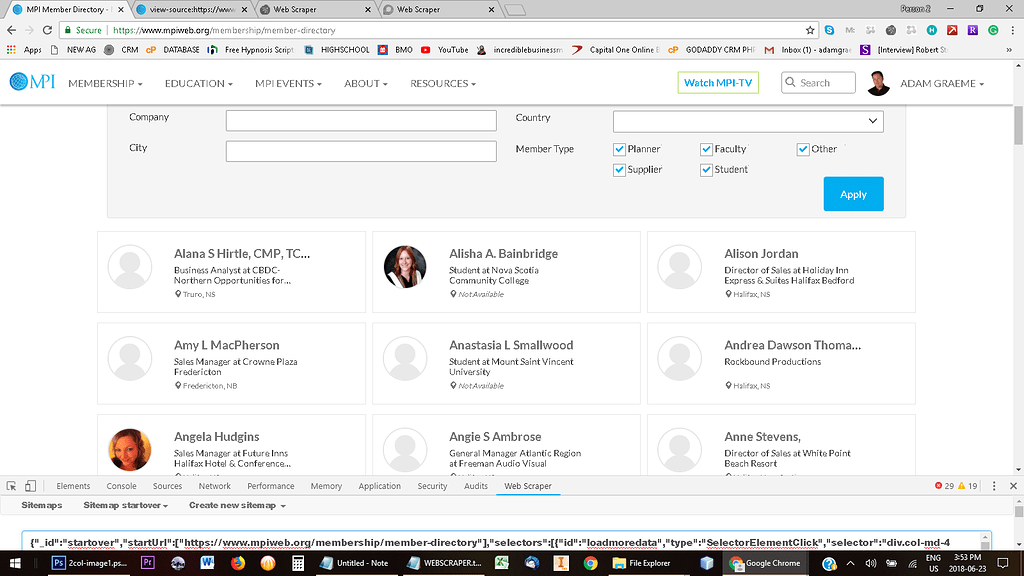 Load more and pop up not working togther - How to? - Web Scraper