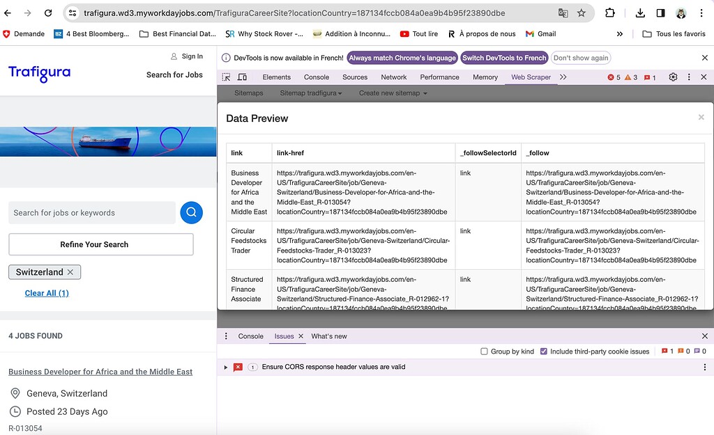 Another case - Unable to export to Excel / CSV files are empty - Bug Reports - Web Scraper